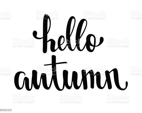 안녕하세요가 손 서 예 및 브러쉬 펜 글자를 그려 휴일 인사말 카드 및 초대장의 계절가 휴가 대 한 디자인 10월에 대한 스톡 벡터 아트 및 기타 이미지 Istock