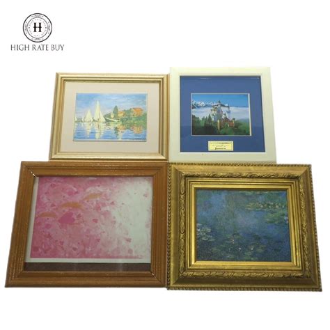 【やや傷や汚れあり】1円スタート 絵画 まとめ4点セット Claude Monet クロード・モネ等 睡蓮 アルジャントゥイユのヨット・レース