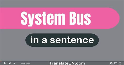 System Bus In A Sentence