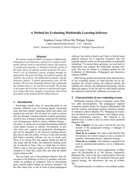 pdf method for evaluating multimedia learning software