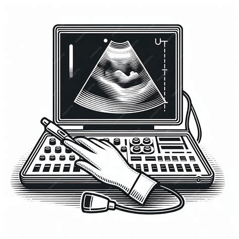 Premium Vector Medical Ultrasound Silhouette Line Art Vector