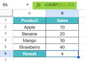 COUNT Function In Google Sheets Examples How To Use