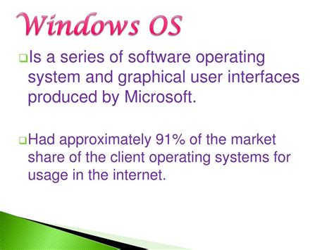 ppt windows operating system powerpoint presentation free download
