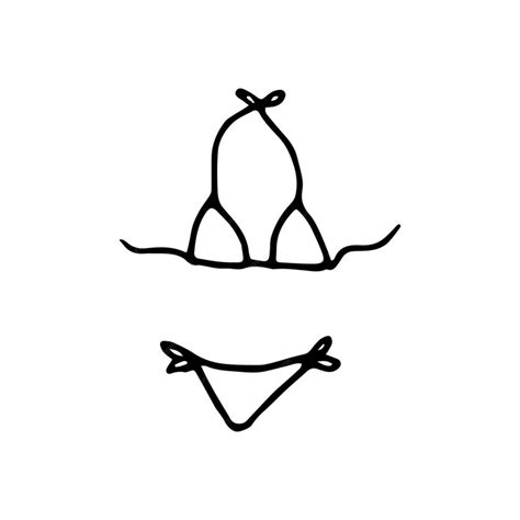 Premium Vector Women Bikini Swimsuit Doodle Style Vector Illustration