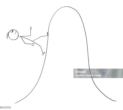 오르막 길 또는 가파른 산까지 걷는 남자 또는 사업가의 벡터 만화 그림 동기 부여에 대한 스톡 벡터 아트 및 기타 이미지