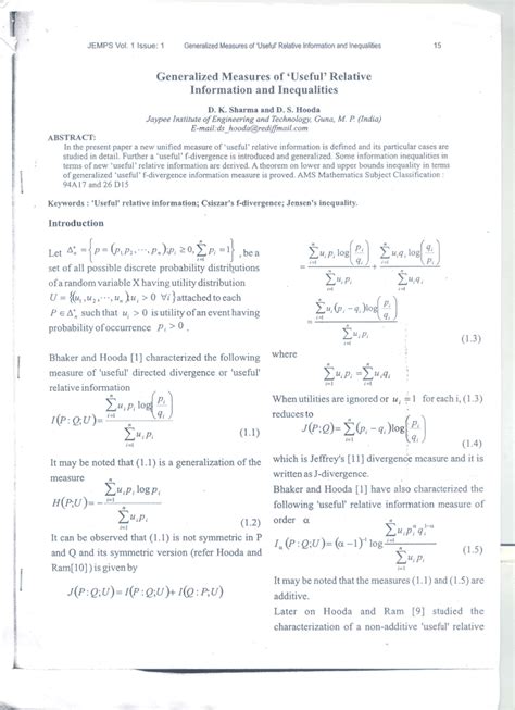 Pdf Generalized Measures Of Useful Relative Information And