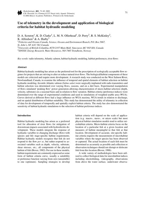 Pdf Use Of Telemetry In The Development And Application Of Biological