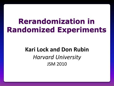 ppt rerandomization in randomized experiments powerpoint presentation