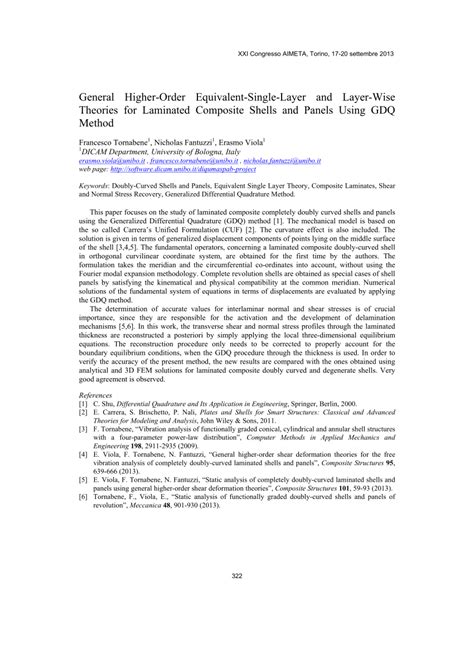 Pdf General Higher Order Equivalent Single Layer And Layer Wise Theories For Laminated