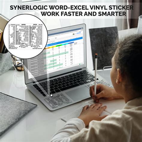 Synerlogic Word Excel For Windows Pc Reference Guide Shortcuts Sticker Laminated No Residue