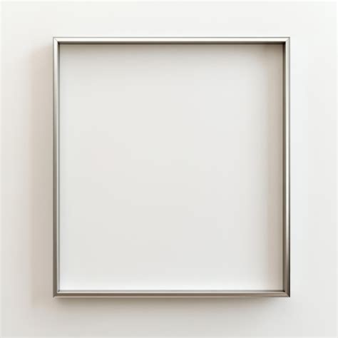 Minimalistic Square Metal Frame On Plain White Wall In Art Gallery