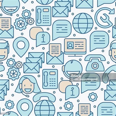 얇은 선 콜 센터 또는 고객 서비스 아이콘으로 서비스 완벽 한 패턴을 지원 합니다 배너 콜 센터의 웹 페이지에 대 한 벡터 일러스트 24시간에 대한 스톡 벡터 아트 및 기타