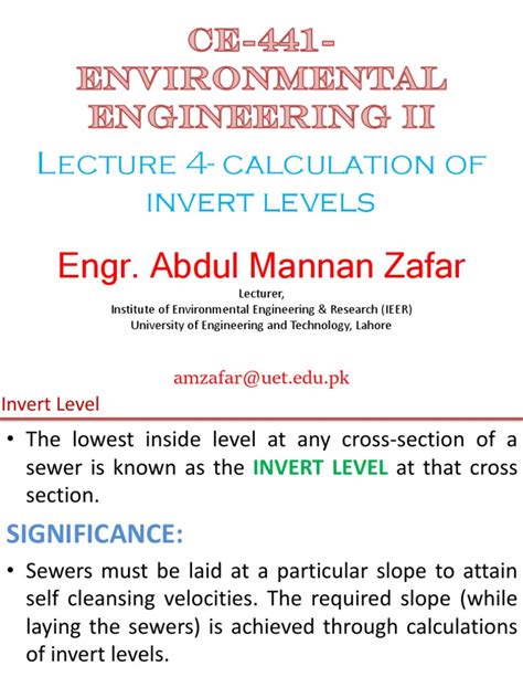 Lec 4 Week 2 Invert Levels 2 Pdf Sanitary Sewer Nature