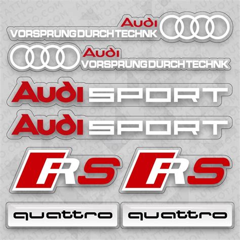 Audi Sport Rs Quattro Racing Car Suv Logo Sticker Vinyl Decal Stripes