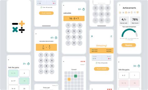 UI Design Mobile Game MathBolt Math Games On Behance