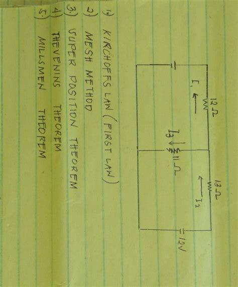 1 Kirchoffs Law First Law 2 Mesh Method 3