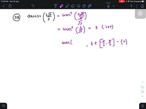 SOLVED Find The Exact Value Arccsc 2 3 3