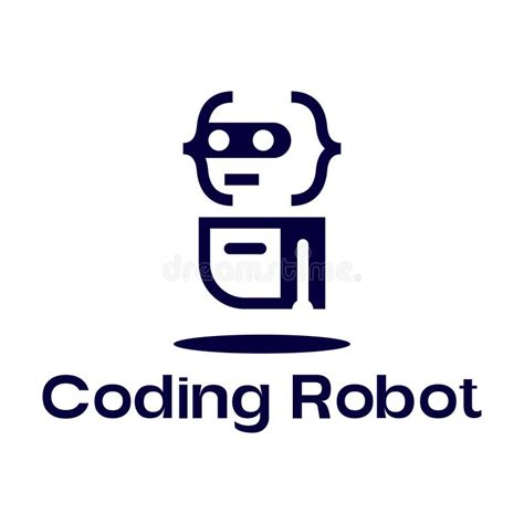 coding programmer robot flat minimalist logo design stock illustration illustration of smart