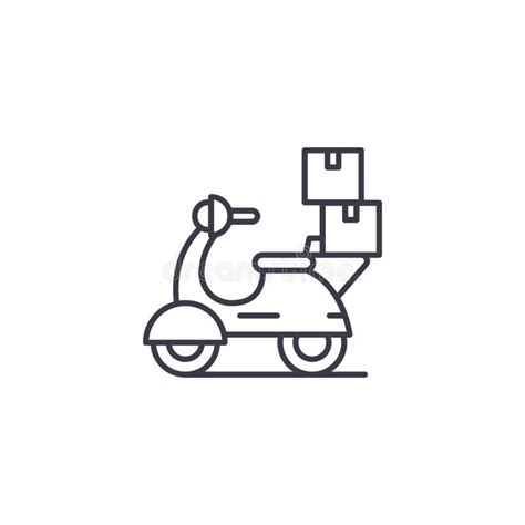 Bike Delivery Linear Icon Concept Bike Delivery Line Vector Sign
