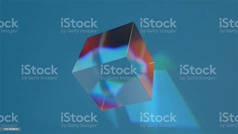 파란색 배경에 사실적인 가성술이 있는 유리 모양의 3d 렌더링 광 굴절 효과 프리즘에 대한 스톡 사진 및 기타 이미지 프리즘