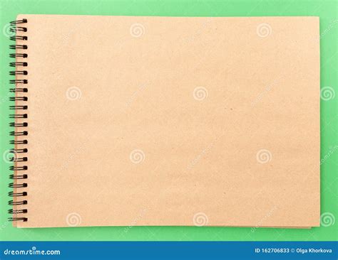 Empty Sketchbook On Green Stock Image Image Of Blank 162706833