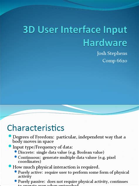3d user interface input hardware pdf computing human computer interaction
