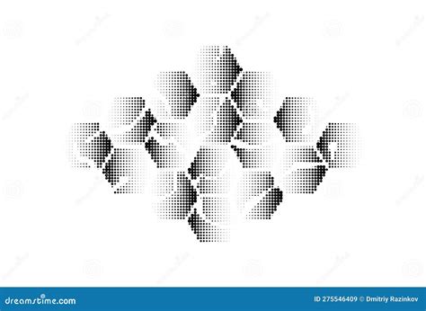 Hexagon Halftone Pattern Vector Honeycomb Background Stock