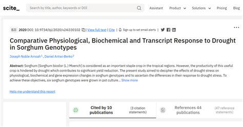 Comparative Physiological Biochemical And Transcript Response To Drought In Sorghum Genotypes