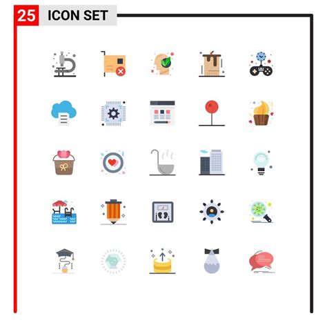 User Interface Pack Of 25 Basic Flat Colors Of Game Wedding Environmental Protection Party Cake