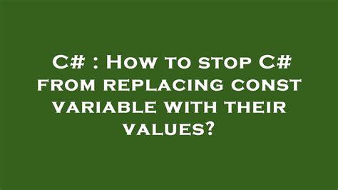 C How To Stop C From Replacing Const Variable With Their Values Youtube