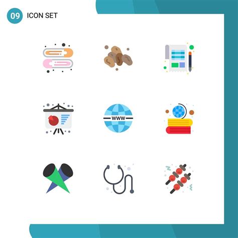 Group Of 9 Modern Flat Colors Set For Web Security Payment Internet