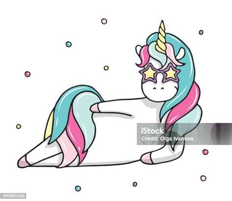 마법의 유니콘의 그려진된 그림을 손 격리 하는 벡터 일러스트 레이 션 유니콘에 대한 스톡 벡터 아트 및 기타 이미지 유니콘 일러스트레이션 선글라스 Istock