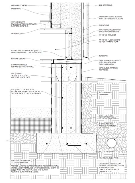Sunalta Passive House Addition Foundation Section Detail Showing Double