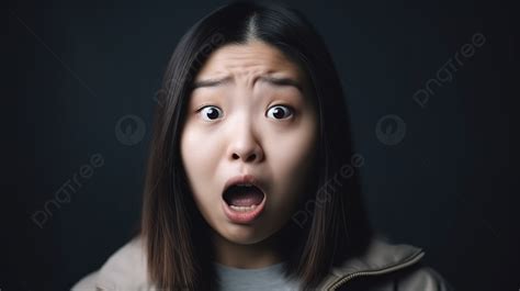 웃는 아시아 여자의 충격적인 얼굴 놀란 표정으로 젊은 Ese 여자 초상화 고화질 사진 사진 코 배경 일러스트 및 사진 무료 다운로드 Pngtree