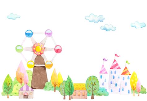 봄 놀이공원 대관람차 놀이동산 유원지 사진이미지일러스트캘리그라피 아름다운별작가