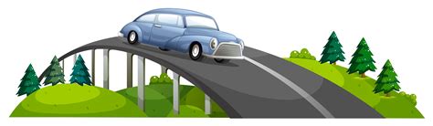 A Car Passing Over The Bridge 417071 Vector Art At Vecteezy