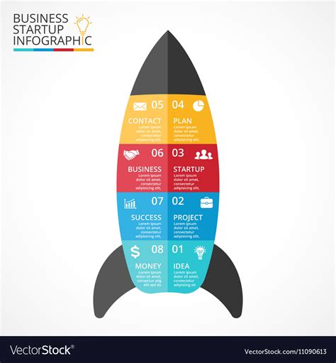 Rocket Infographic Diagram Chart Graph Royalty Free Vector