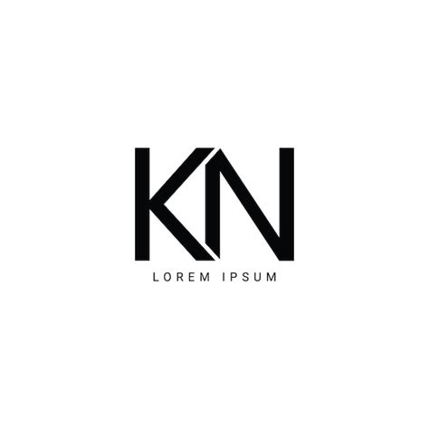 Logotipo de letras alfabéticas kn nk k e n Vetor Premium