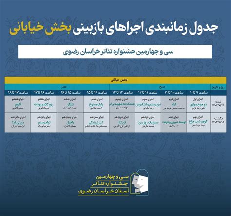 اعلام جدول زمانبندی مسیر بازبینی آثار در جشنواره تئاتر خراسان رضوی