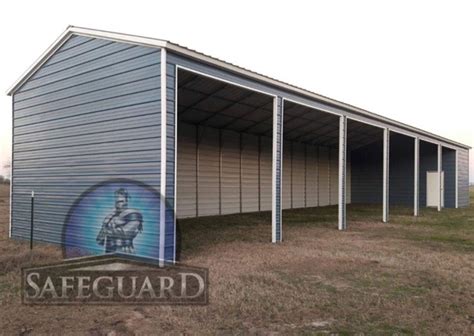 24 x 80 x 10 six bay combo implement barn rampup storage