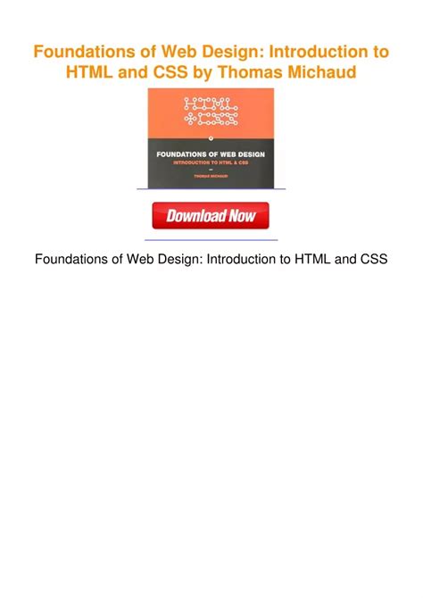 Ppt Foundations Of Web Design Introduction To Html And Css By Thomas