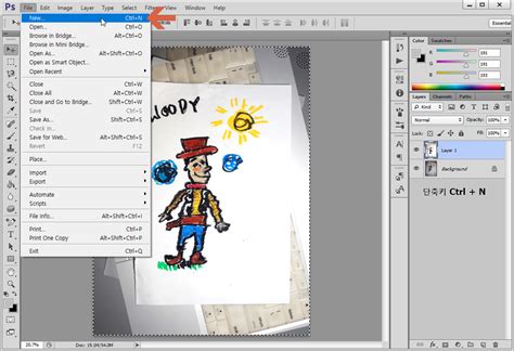 종이에 직접 그린 그림 또는 글자를 영상에 활용