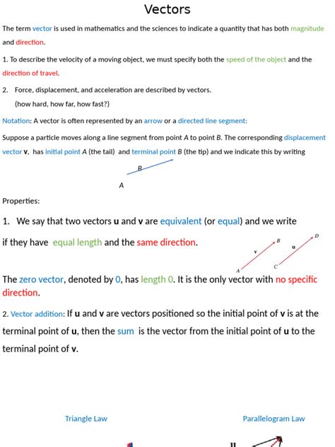 Understanding Vectors In Mathematics Pdf Euclidean Vector Physics