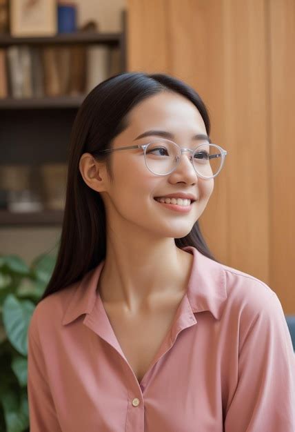 Premium Photo A Woman Wearing Glasses That Says She Is Wearing