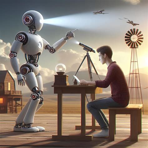 Premium Photo Robot Interacting And Learning From A Human 1