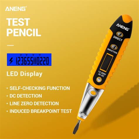 Aneng Acdc Lcd แรงดันไฟแสดงผลแบบดิจิตอลปากกาทดสอบเครื่องตรวจจับเครื่อง