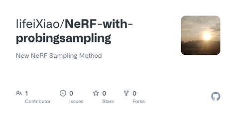 Github Lifeixiaonerf With Probingsampling New Nerf Sampling Method