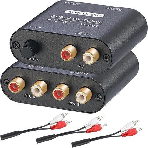 Atnedcvh Rca 35 Mm 1 Entrée 2 Sorties 2 Entrées 1 Sortie Commutateur Audio Bidirectionnel