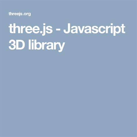 three js javascript 3d library