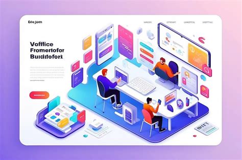 Premium Photo Workspace Isometric Vector Illustration